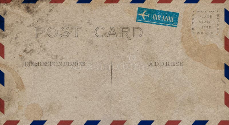 Backside of Old Postcard with Stain Stock Photo - Image of edge, empty ...