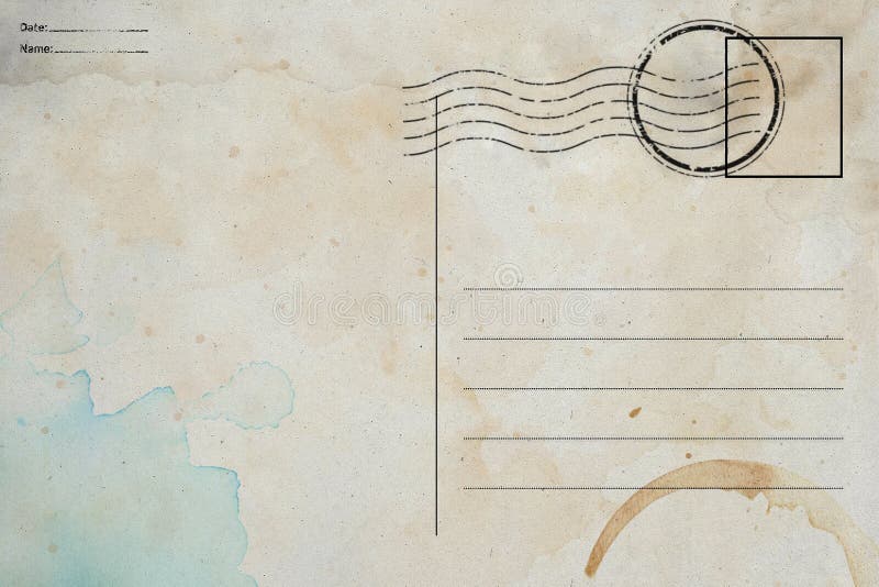 Backside of Old Postcard with Stain Stock Image - Image of postage ...