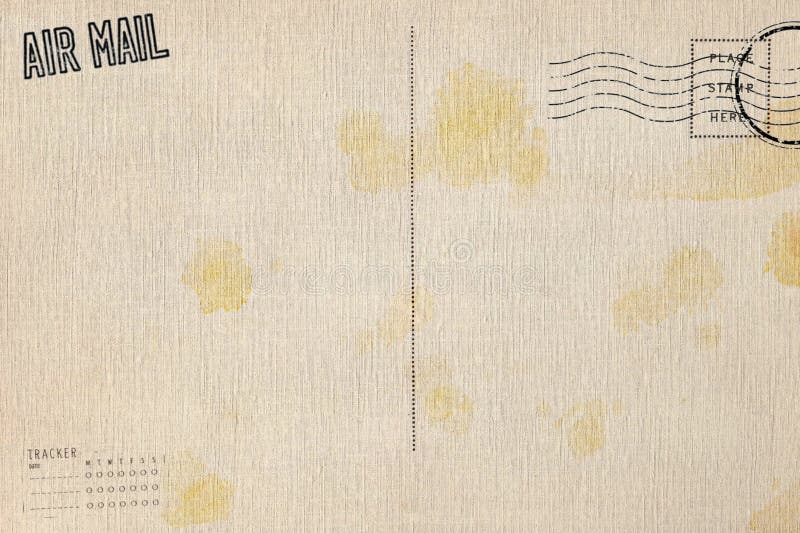 Backside of Old Postcard with Dirty Stock Photo - Image of ...