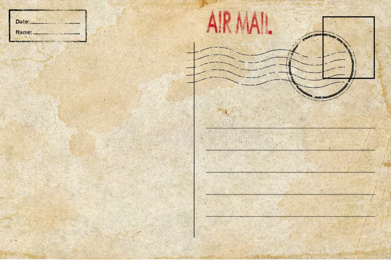 Backside of Old Postcard with Stain Stock Photo - Image of postage ...