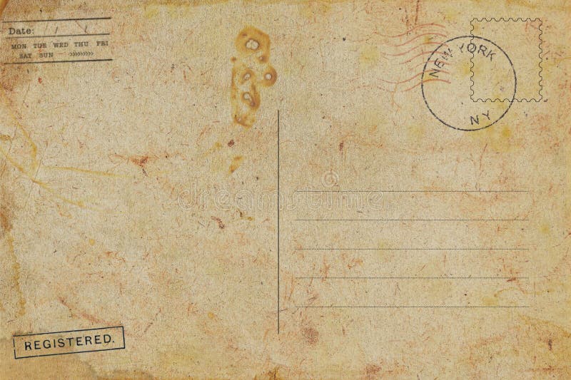 Backside of Old Postcard with Stain Stock Photo - Image of isolated ...