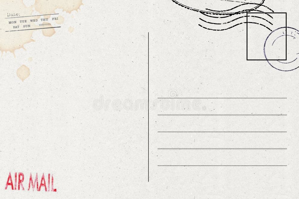 Backside of Old Postcard in Thai Language with Stain Stock Image ...