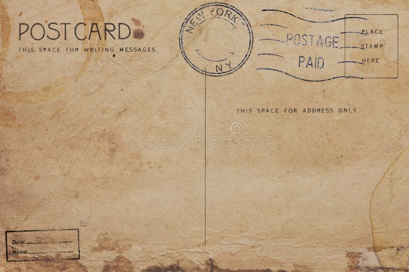 Backside of Postcard with Stain Stock Photo - Image of address, mold ...