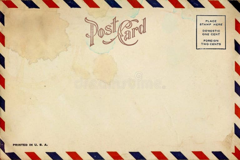 Backside of Postcard with Stain Stock Image - Image of paper, used ...