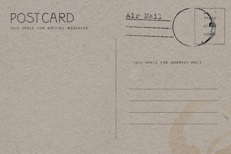Backside of Postcard with Stain Stock Photo - Image of vintage, design ...