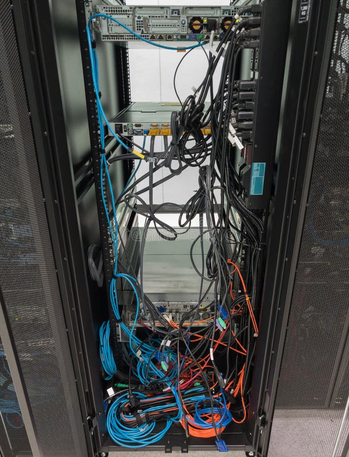 The Backside of the Server Rack after Removing the Old Storage Stock ...