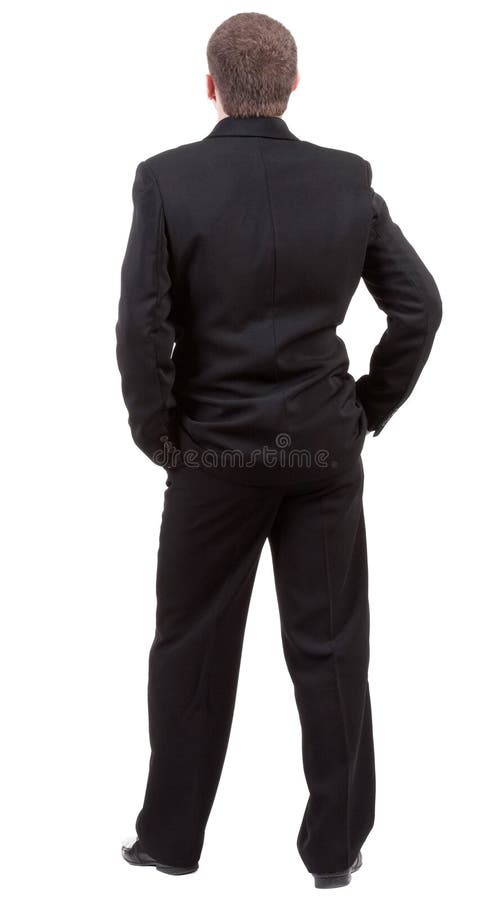 Backside View of Person. Back View of Businessman Looks Ahead. Stock ...