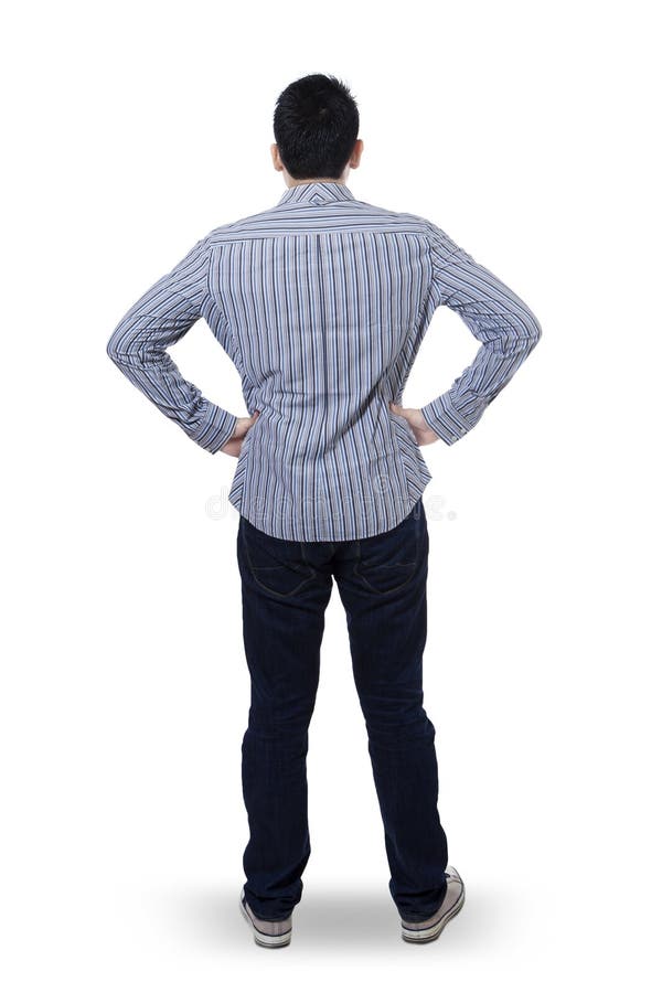 Backside view of Young Man stock image. Image of masculine - 34089869