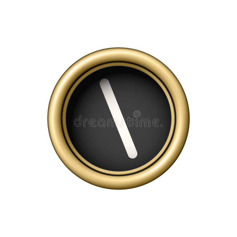Backslash Symbol. Vintage Golden Typewriter Button Isolated on White ...