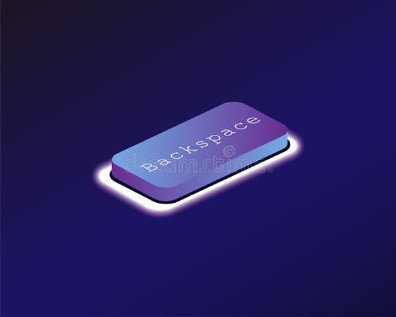 Backspace. Covered with a Neon Backlit Keyboard Button. Software ...