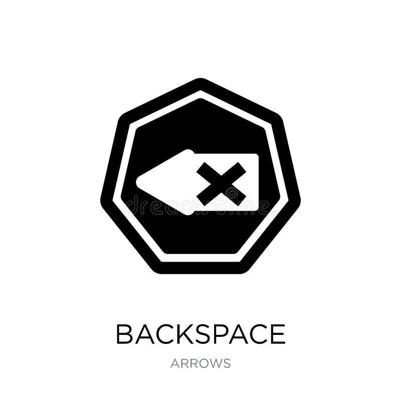 Backspace Icon in Trendy Design Style. Backspace Icon Isolated on White ...