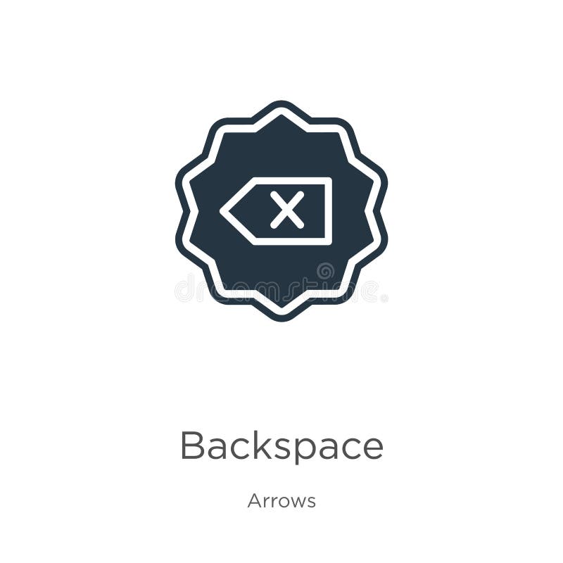 Backspace Icon. Thin Linear Backspace Outline Icon Isolated on White ...