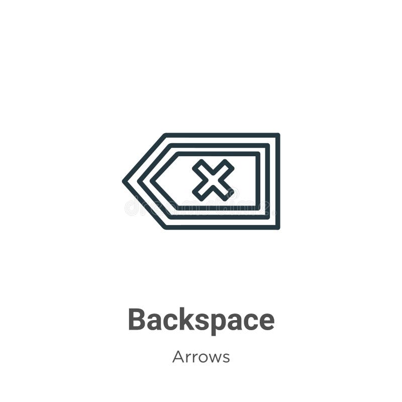 Outline Backspace Vector Icon. Isolated Black Simple Line Element Illustration from Arrows 2 ...