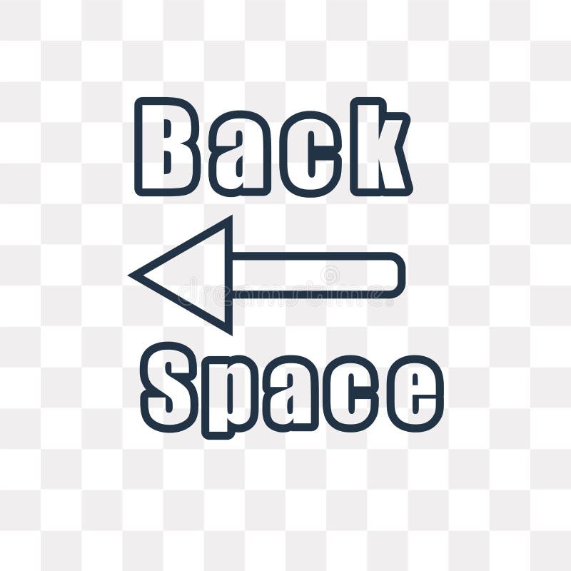Backspace Vector Icon Isolated on Transparent Background, Linear Stock ...