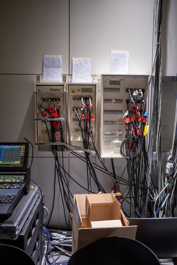 Backstage, All Power Cables Run Together To Form a Power Distribution ...