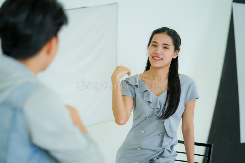 Backstage Behid the Scean of the Photo Session: the Photographer Using ...