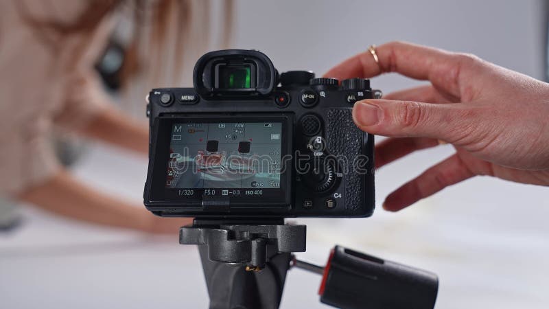 Digital Camera on Tripod during Professional Studio Product Photography ...