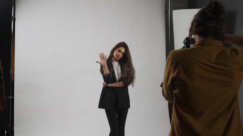 Backstage of Model and Professional Team in the Studio. Full Length of ...