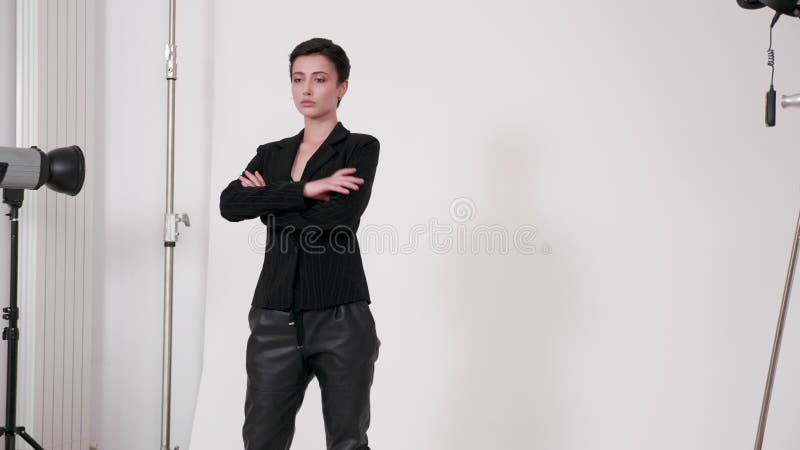 Backstage of a Professional Photo Session in the Studio Stock Video ...