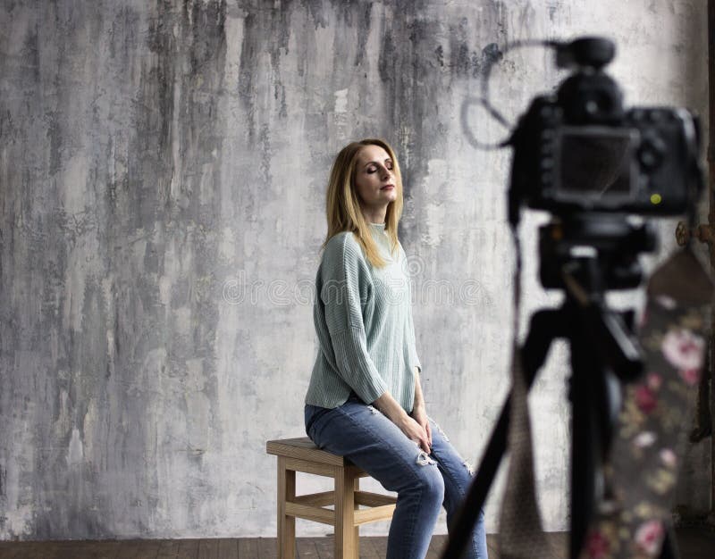 Backstage with Professional Shooting in the Studio Stock Image - Image ...