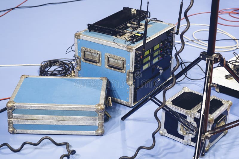 Backstage and Tech Zone with Rack Amplifiers, Audio Signal Splitters ...