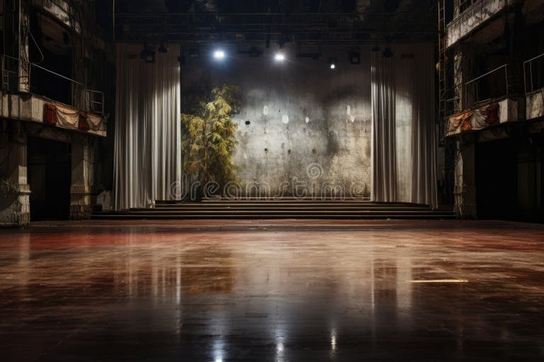 Backstage View of Empty Ballet Stage Stock Illustration - Illustration ...