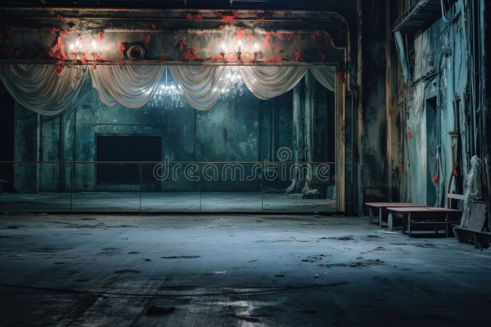 Backstage View of Empty Ballet Stage Stock Illustration - Illustration of generative, stage ...
