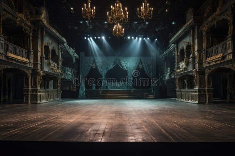 Backstage View of Empty Ballet Stage Stock Photo - Image of generative ...
