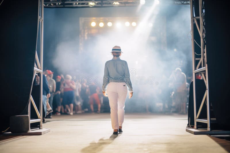Backstage View of Performer Entering Stage Stock Illustration ...