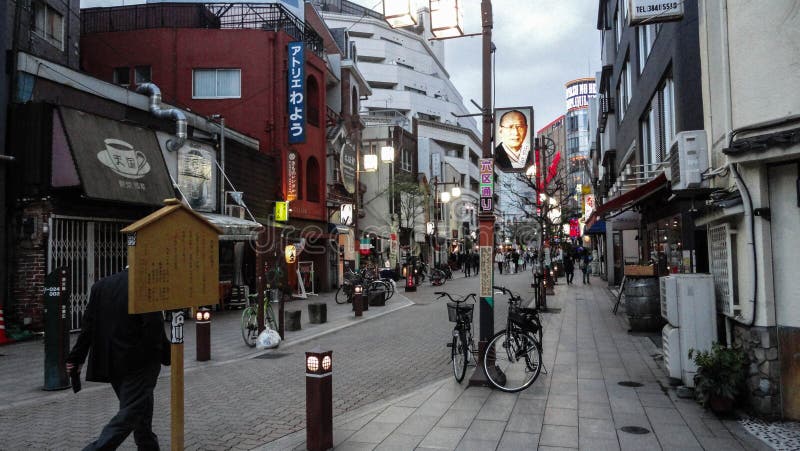 Backstreet in Asakusa editorial photography. Image of traditional ...