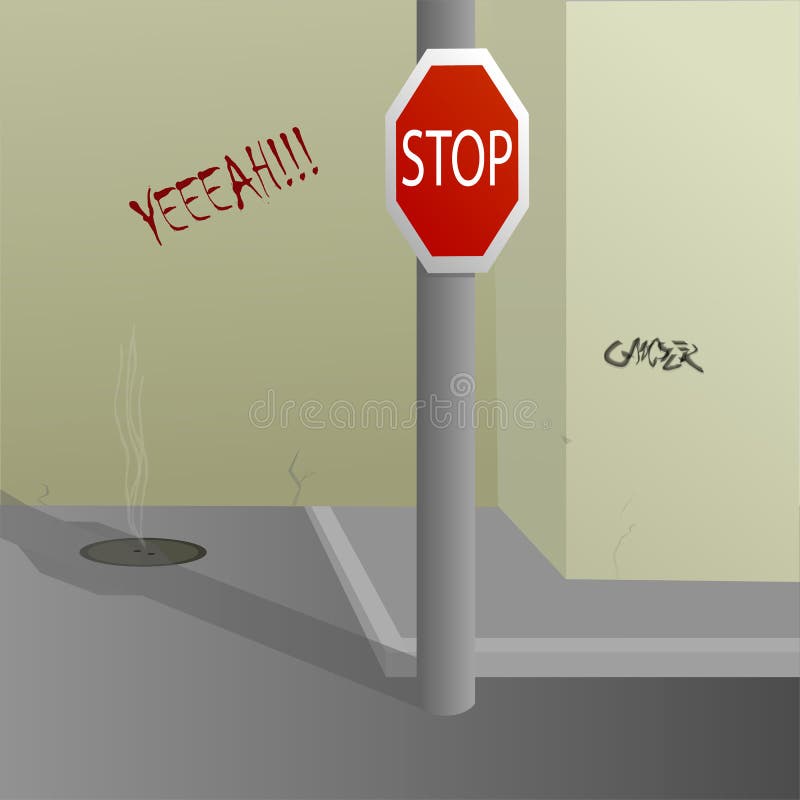 Backstreet and stop stock illustration. Illustration of mysterious ...