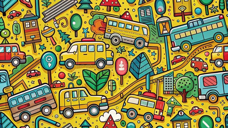 School Bus Repeating Background Stock Illustrations – 70 School Bus ...