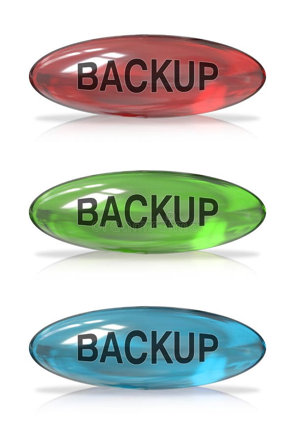Backup Button on Modern Server Room Background. Data Loss Prevention ...
