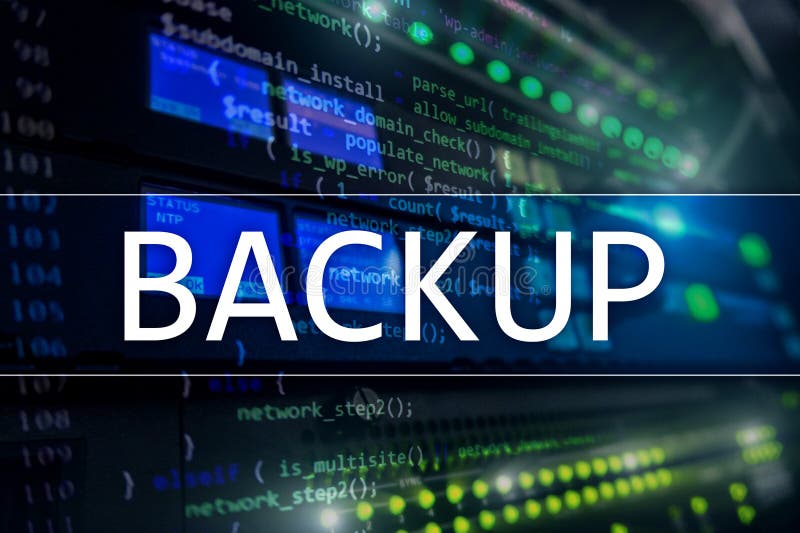 Backup Button On Modern Server Room Background. Data Loss Prevention ...