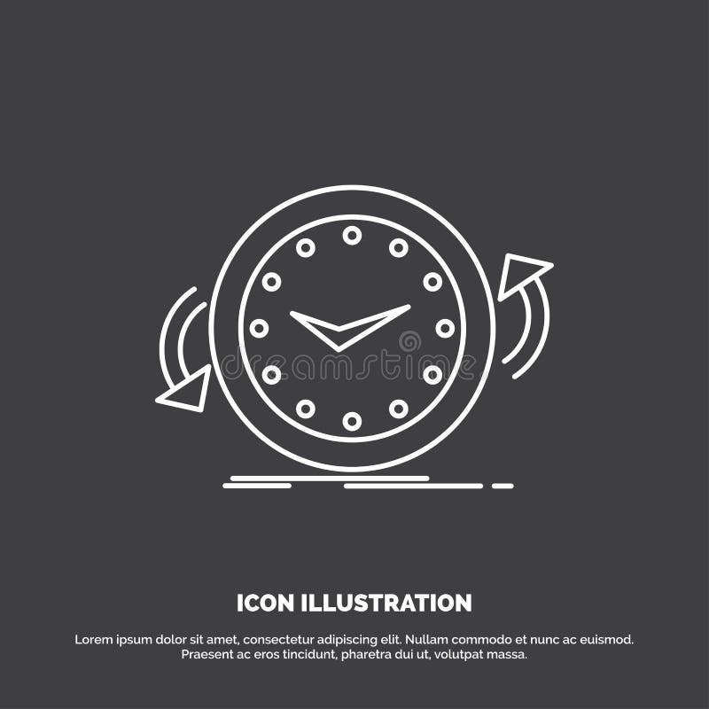 Backup, Clock, Clockwise, Counter, Time Icon. Line Vector Symbol for UI and UX, Website or ...