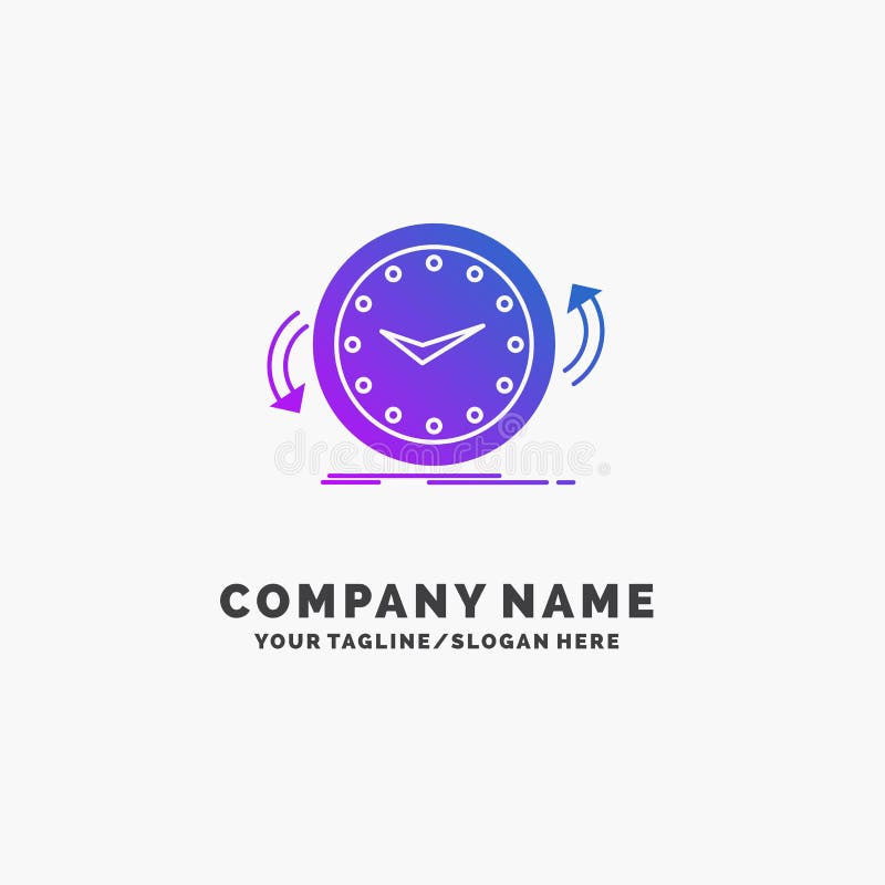 Backup, Clock, Clockwise, Counter, Time Purple Business Logo Template ...