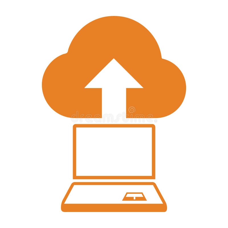 Backup, Cloud, Sharing, Storage, Upload Icon. Orange Vector Sketch ...