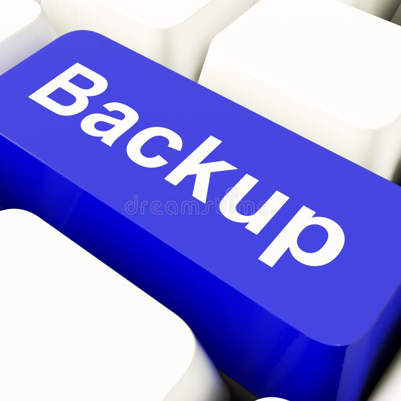 Backup Computer Key in Blue for Archiving and Storage Stock Image ...