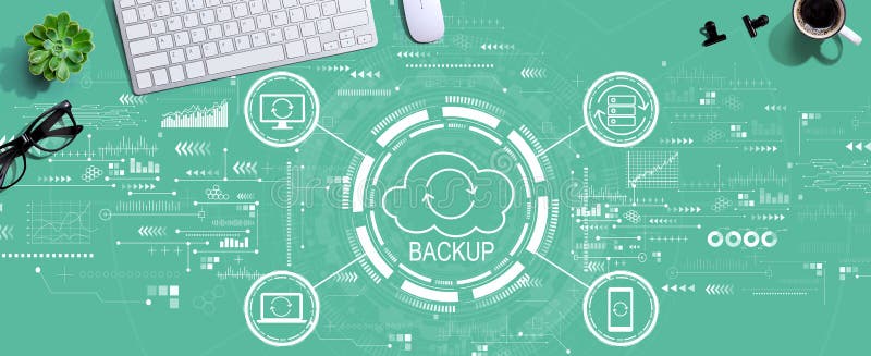 Backup Concept with a Computer Keyboard Stock Photo - Image of icon ...
