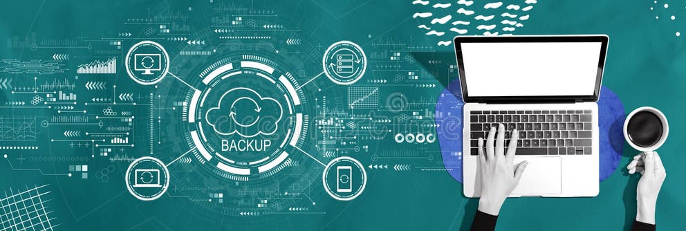 Backup Concept with Person Using a Laptop Stock Image - Image of ...