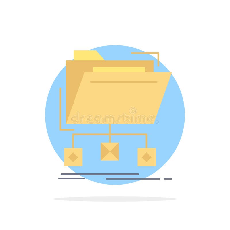Backup, Data, Files, Folder, Network Flat Color Icon Vector Stock ...