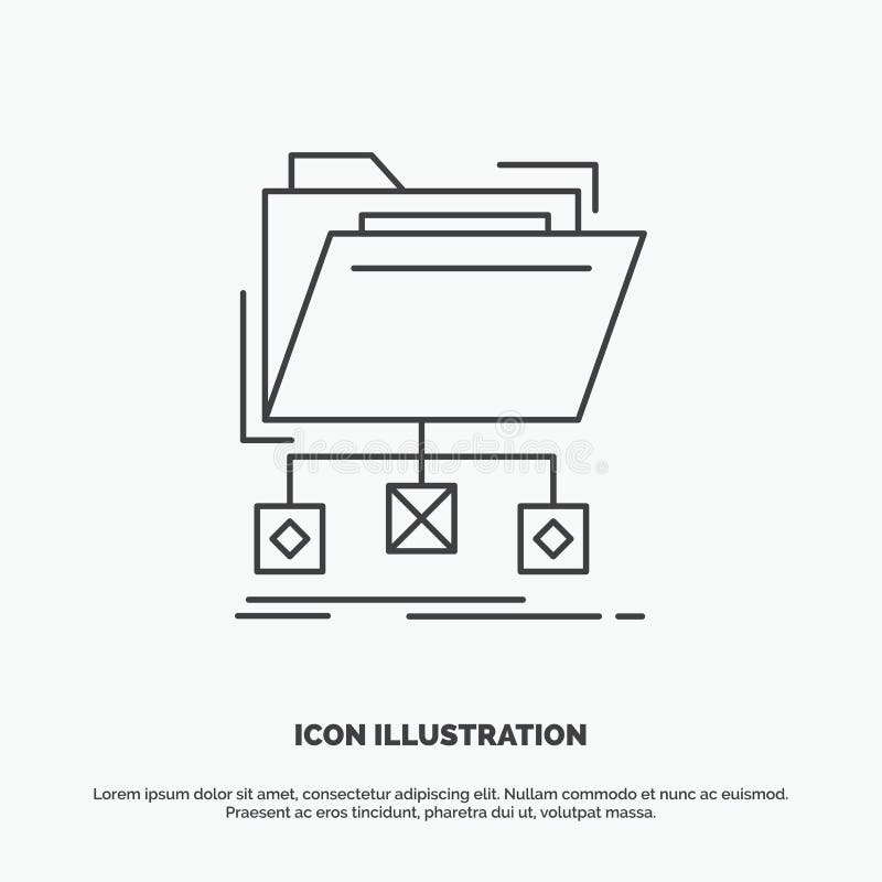 Backup Data Files Folder Network Icon Line Vector Gray Symbol For Ui And Ux Website Or