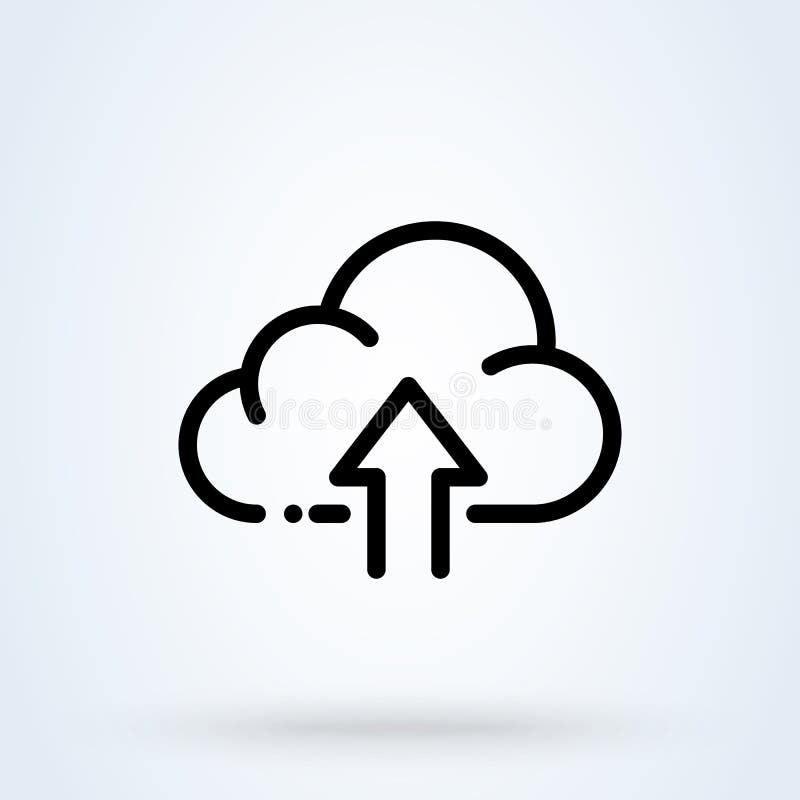 Backup Data Sign Line Icon or Logo. Cloud Sync or Cloud Refresh Concept ...