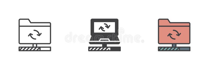 Backup File Folder Different Style Icon Set Stock Vector - Illustration ...