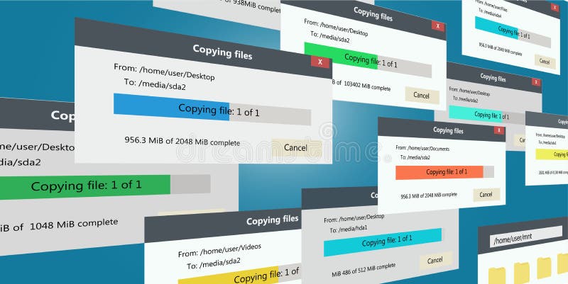 Backup Files Copying Progress Bars Stock Vector - Illustration of ...