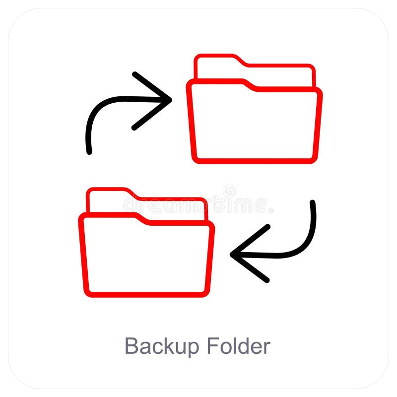Backup Folder and Folder Icon Concept Stock Vector - Illustration of ...