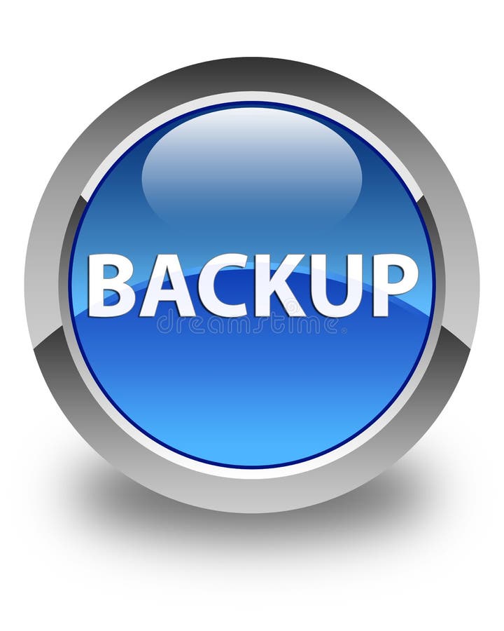 Backup Glossy Cyan Blue Round Button Stock Illustration - Illustration ...