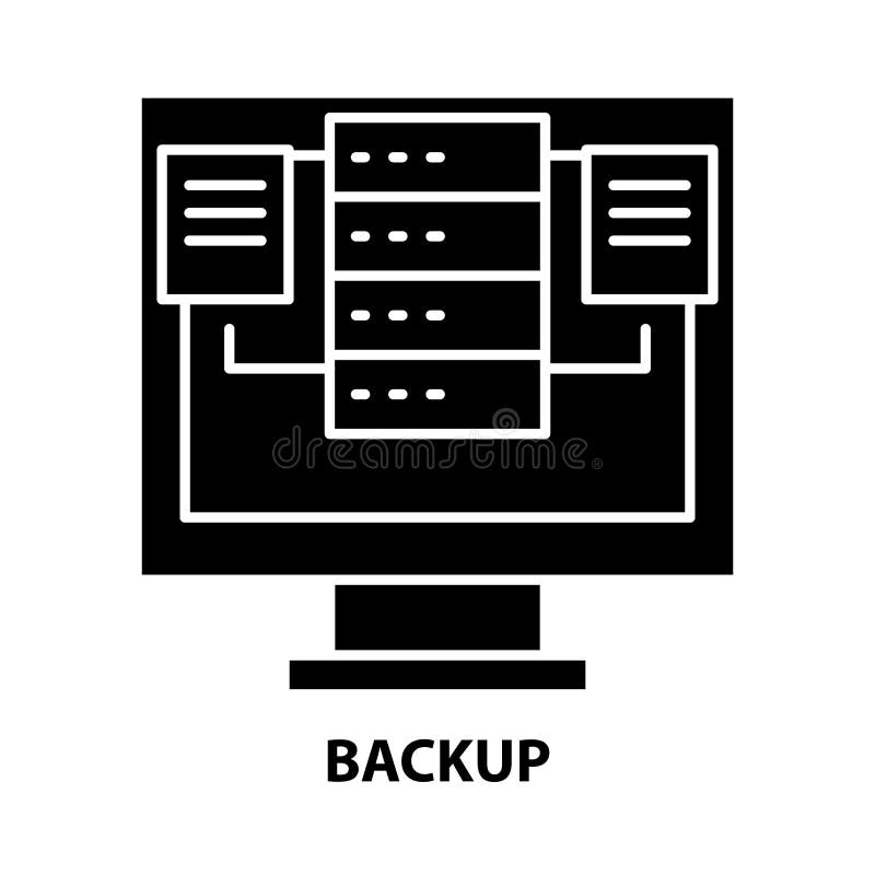 Backup Icon, Black Vector Sign with Editable Strokes, Concept ...