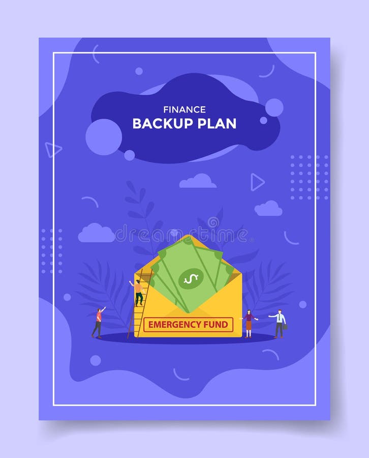 Backup Plan with Liquid Shape Color Flat Style Stock Illustration ...