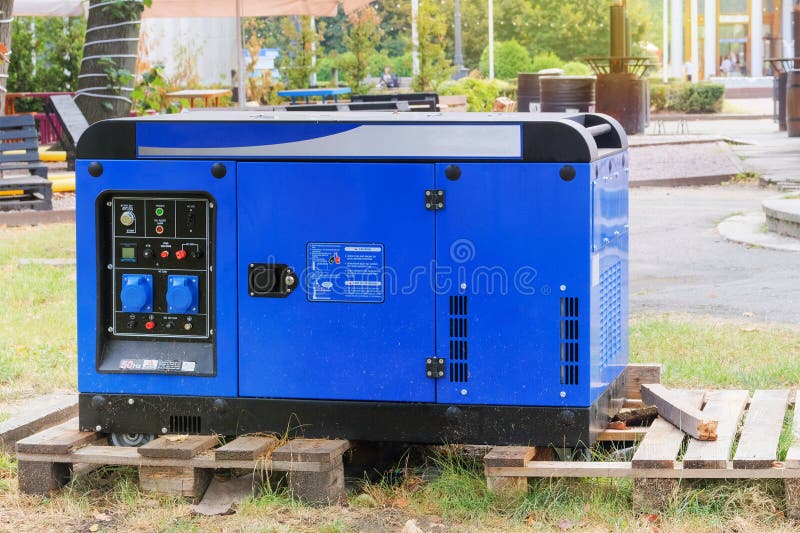 Backup Power Supply of Generator. Industrial Generator. Autonomous ...